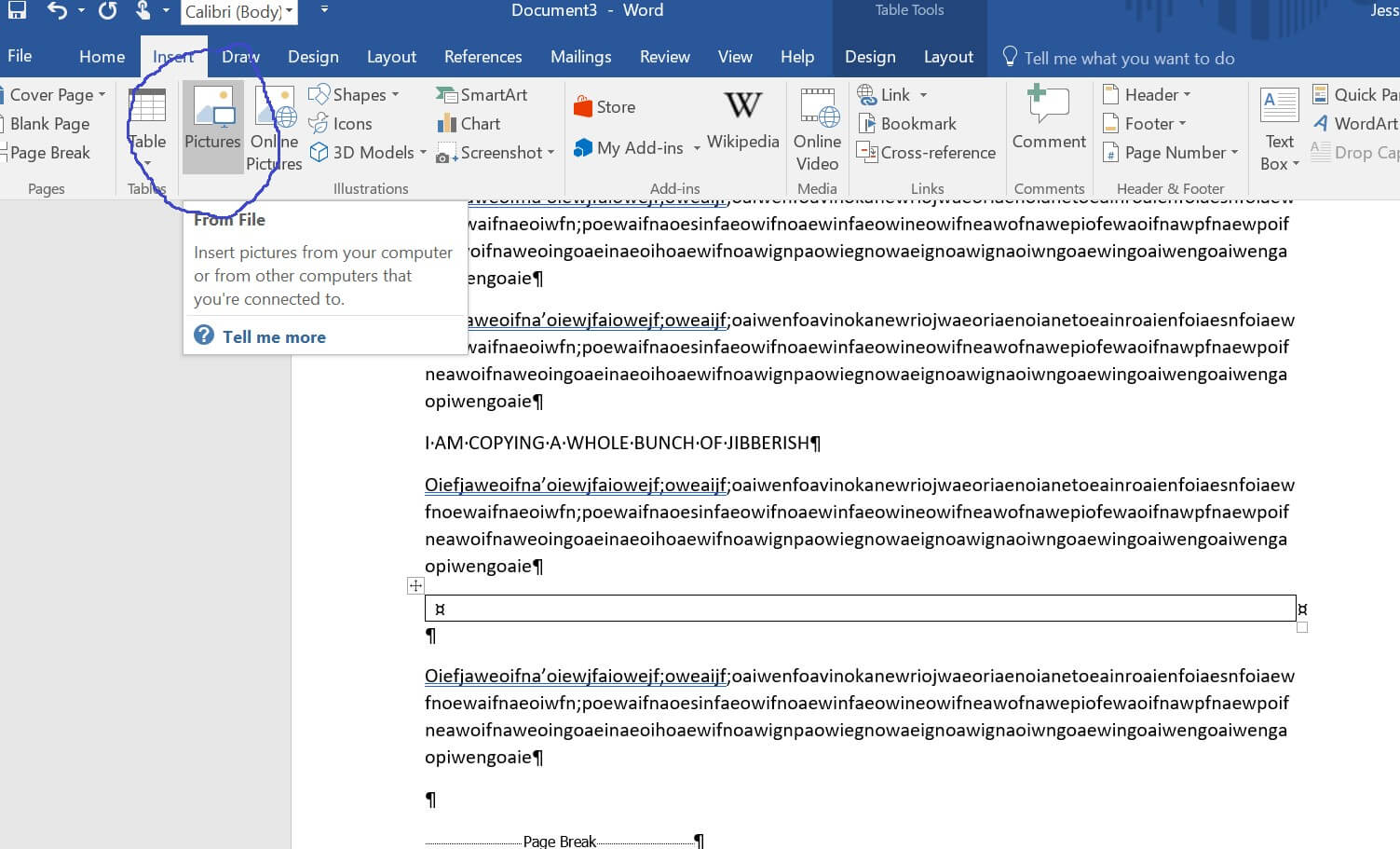 Word Tip of the Week: Using Tables to Insert Images - Writing Agency ...